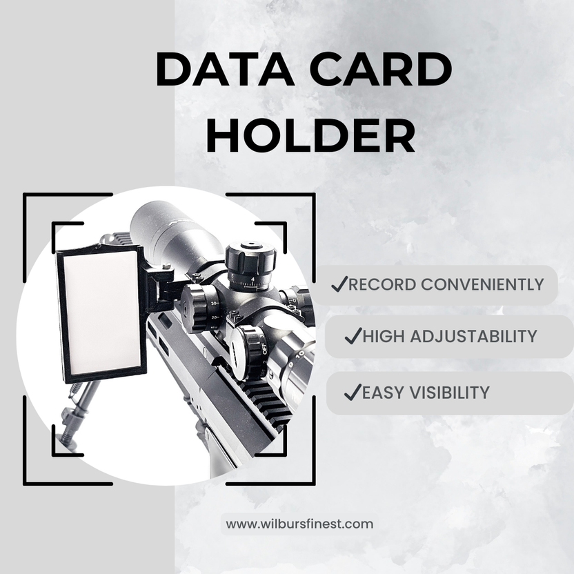 Rifle Mounted Data Elevation and Windage Dope Card Holder