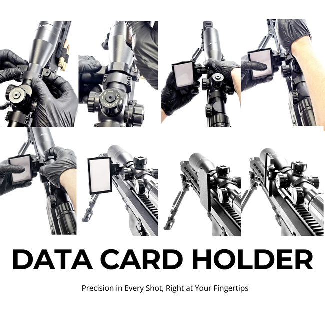 Rifle Mounted Data Elevation and Windage Dope Card Holder